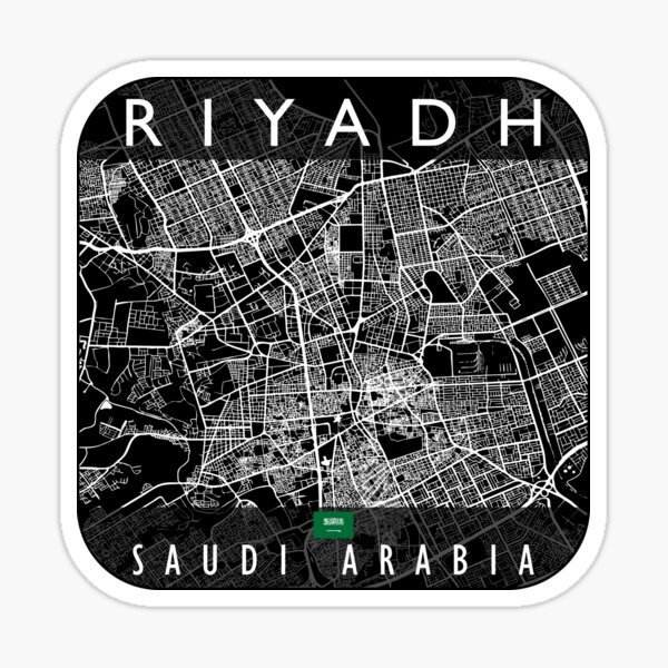 "RIYADH MAP SAUDI ARABIA" Sticker for Sale by hatimelhag | Redbubble