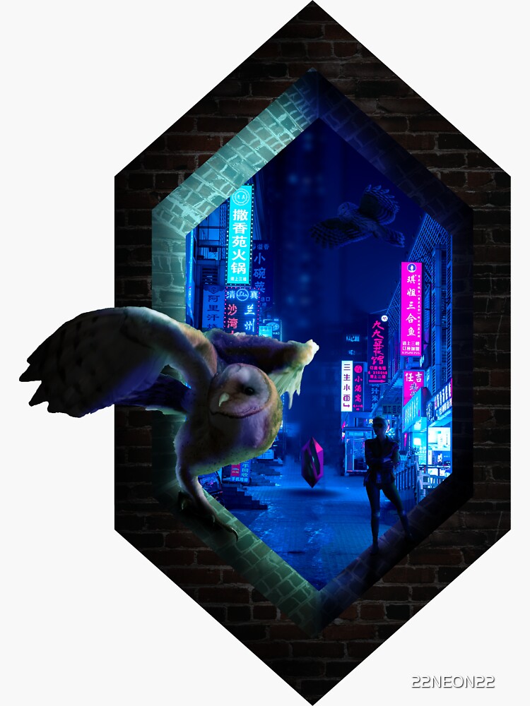 "Neon window" Sticker for Sale by 22NEON22 | Redbubble