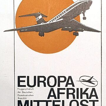 "Interflug East Germanys Airline - Europa, Afrika, Mittelost - vintage ...