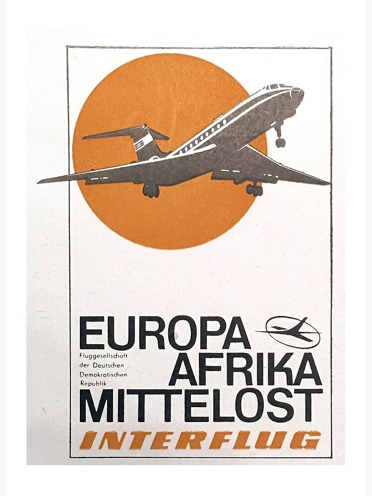 "Interflug East Germanys Airline - Europa, Afrika, Mittelost - vintage ...