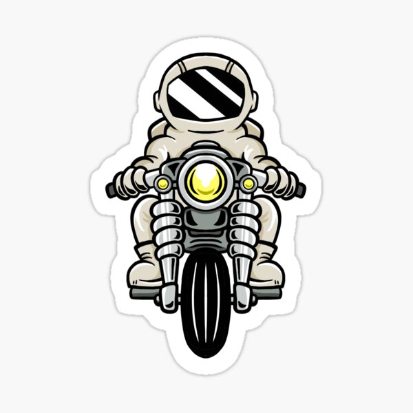 "Astronaut Riding Motorcycle" Sticker for Sale by tynqstudio | Redbubble