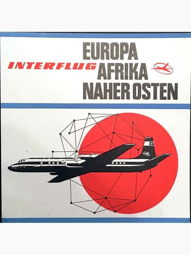 "Interflug East Germanys Airline - Europa, Afrika, Naherosten" Sticker ...