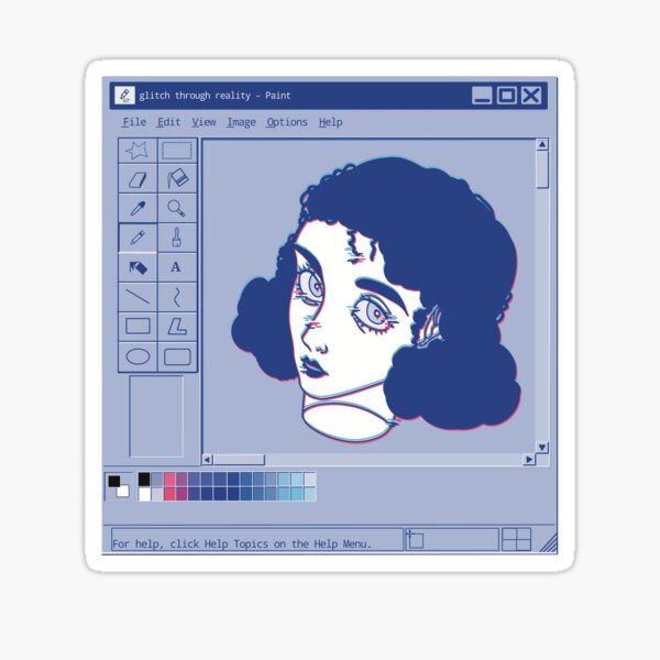 "Microsoft paint " Sticker for Sale by chamomile-cafe | Redbubble
