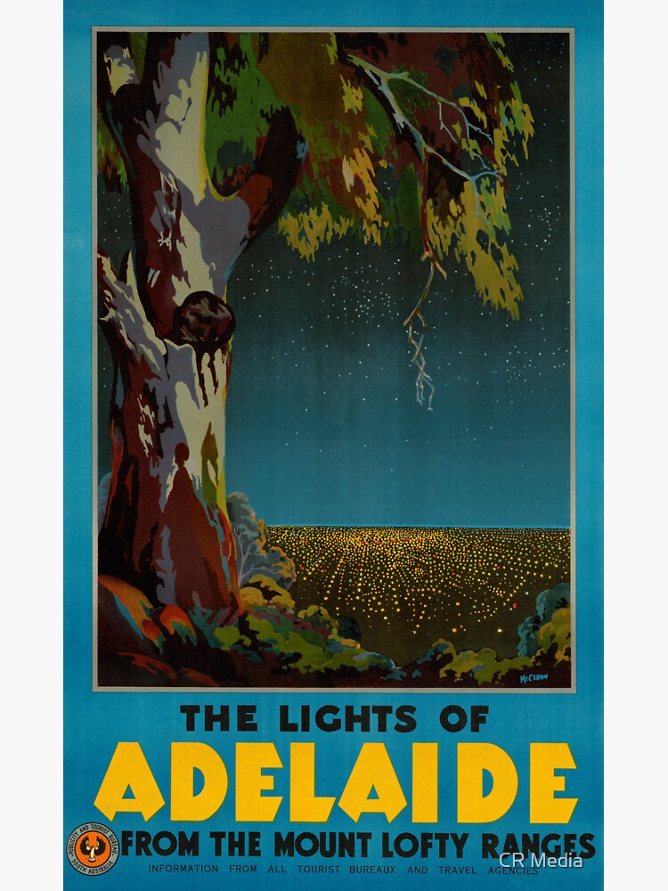 "Adelaide Restored Vintage Travel Poster" Sticker for Sale by ...
