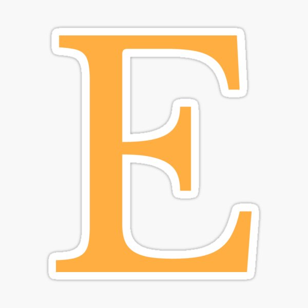 Pegatina «Letra E - Color naranja» de FunStudio | Redbubble