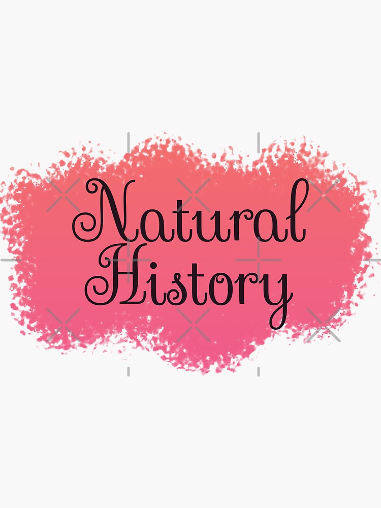 "Natural History School Subject Label - Peach to Pink Gradient" Sticker ...