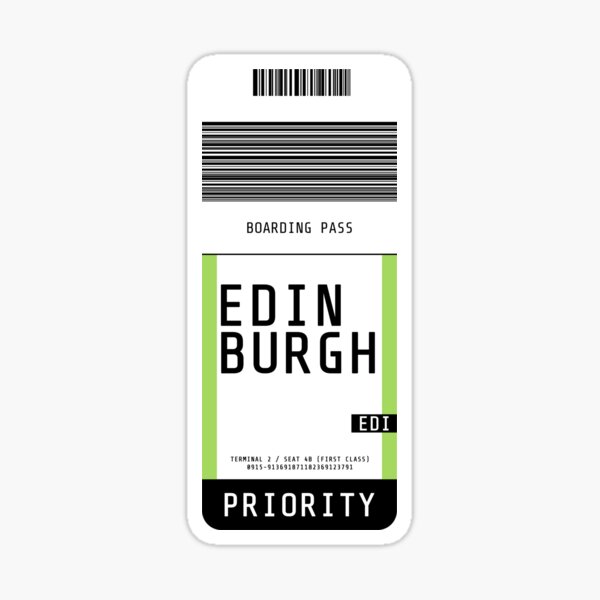"Edinburgh Boarding Pass EDI" Sticker for Sale by lukassfr | Redbubble