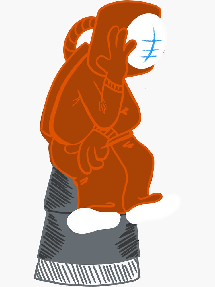 "Space Boy Thinker Colored" Sticker for Sale by NickBrouwer | Redbubble