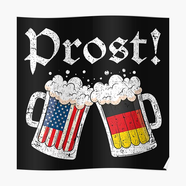Póster «Mujer Oktoberfest 2021 American German Flag Beer Prost V-Neck ...