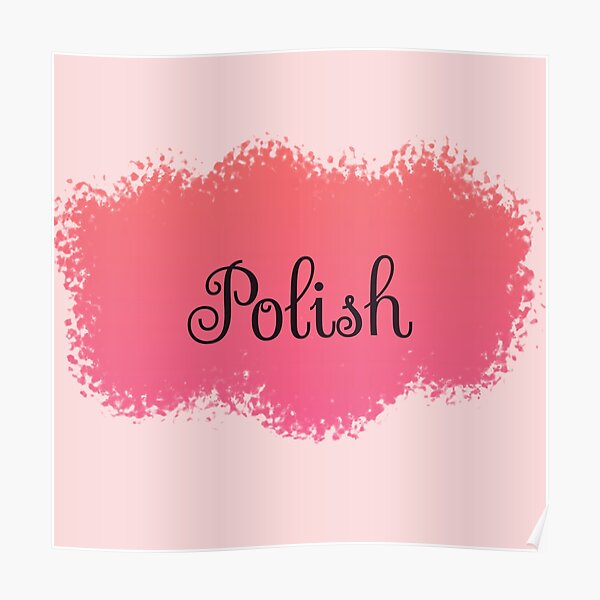 "Polish Language School Subject Label - Peach to Pink Gradient" Poster ...