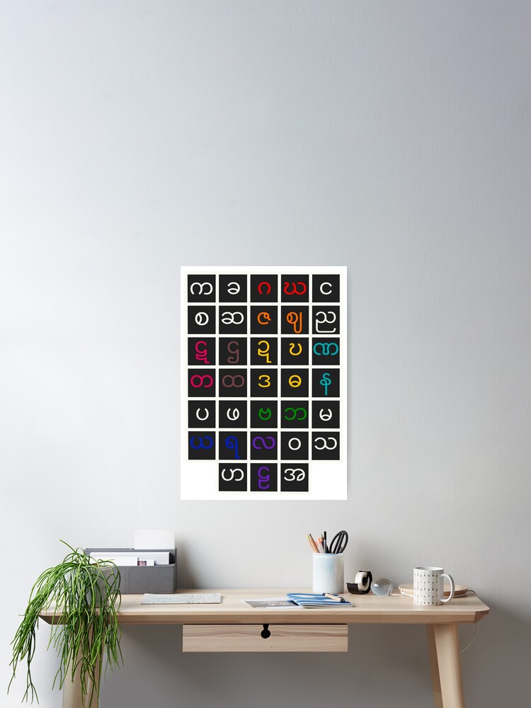 "Myanmar Alphabet Chart" Poster for Sale by KoutYoe | Redbubble