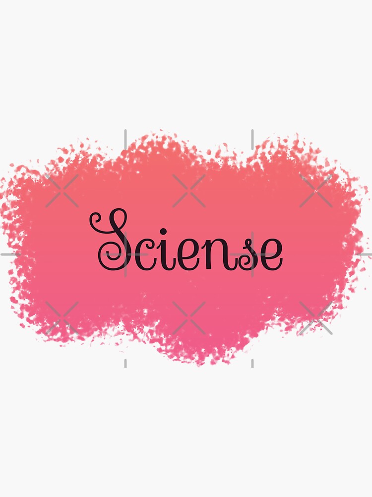 "Sciense School Subject Label - Peach to Pink Gradient" Sticker for ...