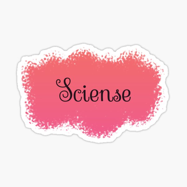 "Sciense School Subject Label - Peach to Pink Gradient" Sticker for ...