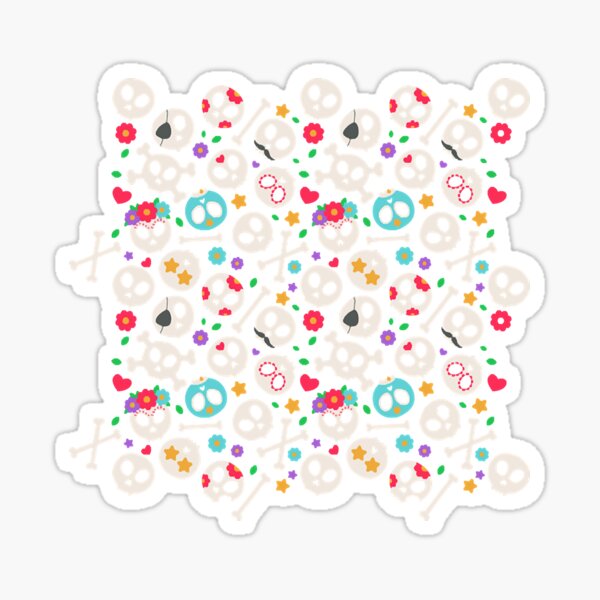 "Cute Painted Skull and Bones " Sticker for Sale by rikaruballos ...