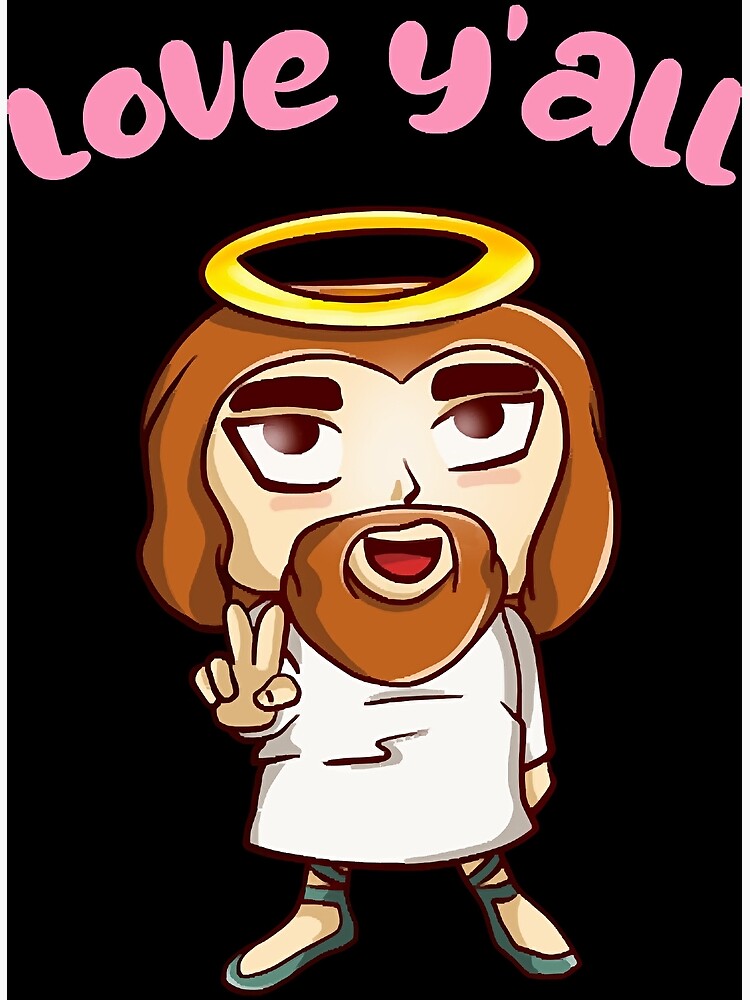 "Funny Jesus Christ Chibi Christian Cartoon " Canvas Print by ...