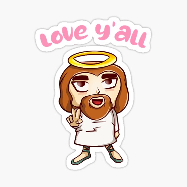 "Funny Jesus Christ Chibi Christian Cartoon " Sticker for Sale by ...