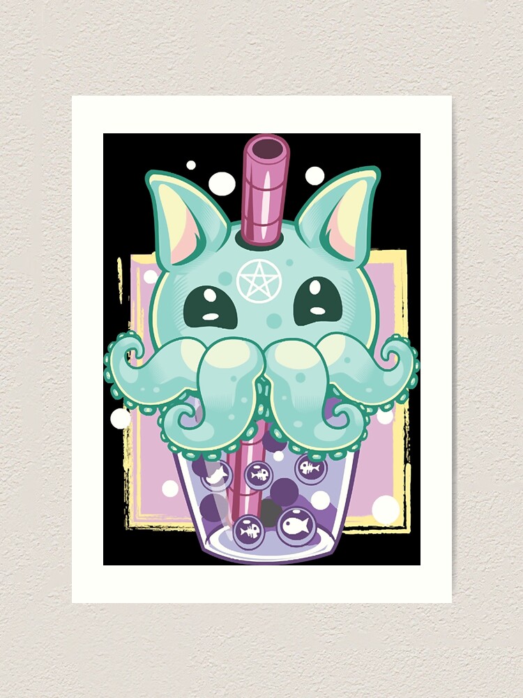 Impression artistique « Kawaii Pastel Goth Creepy Creepy Boba Bubble ...