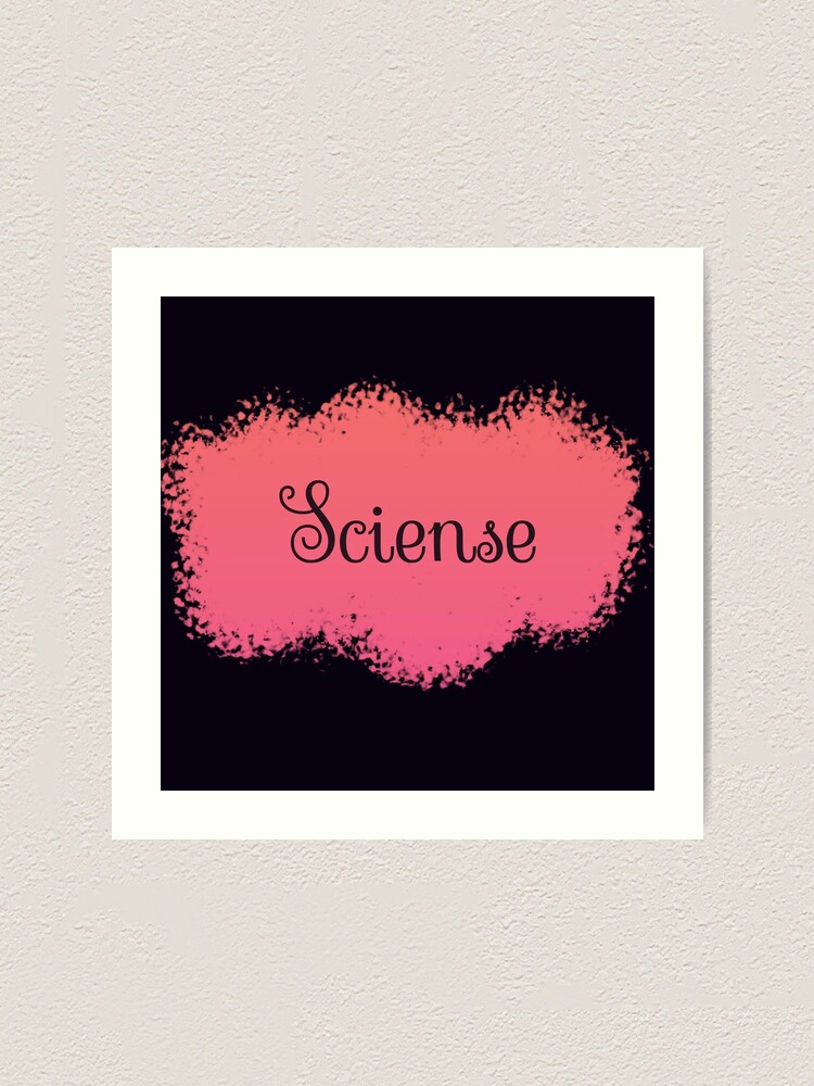 "Sciense School Subject Label - Peach to Pink Gradient" Art Print for ...