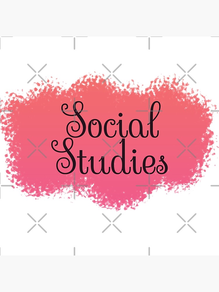 "Social Studies School Subject Label - Peach to Pink Gradient" Poster ...