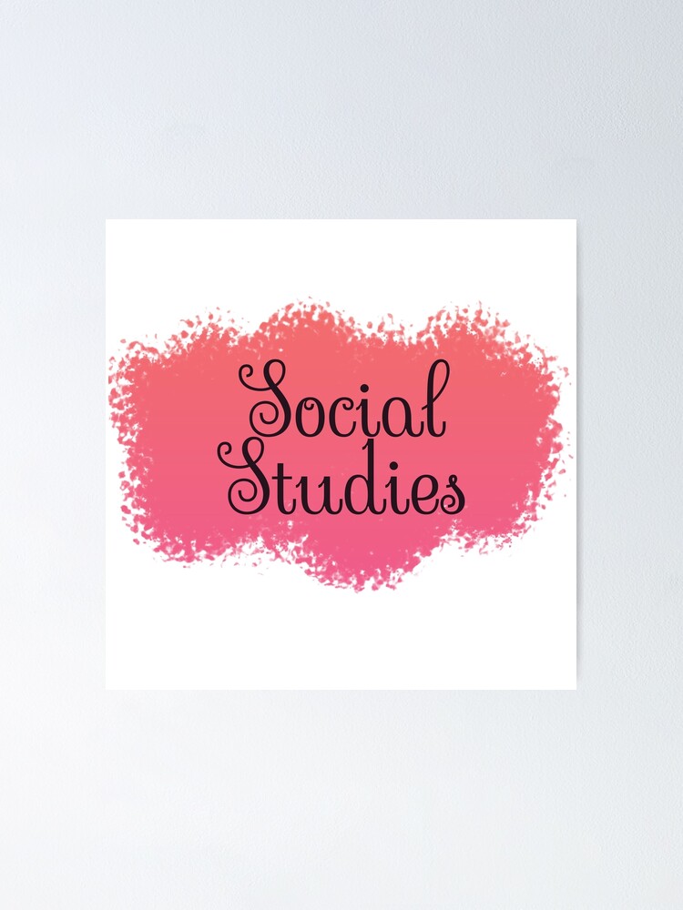 "Social Studies School Subject Label - Peach to Pink Gradient" Poster ...