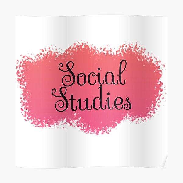 "Social Studies School Subject Label - Peach to Pink Gradient" Poster ...