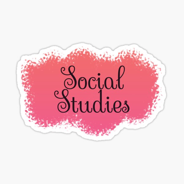 "Social Studies School Subject Label - Peach to Pink Gradient" Sticker ...