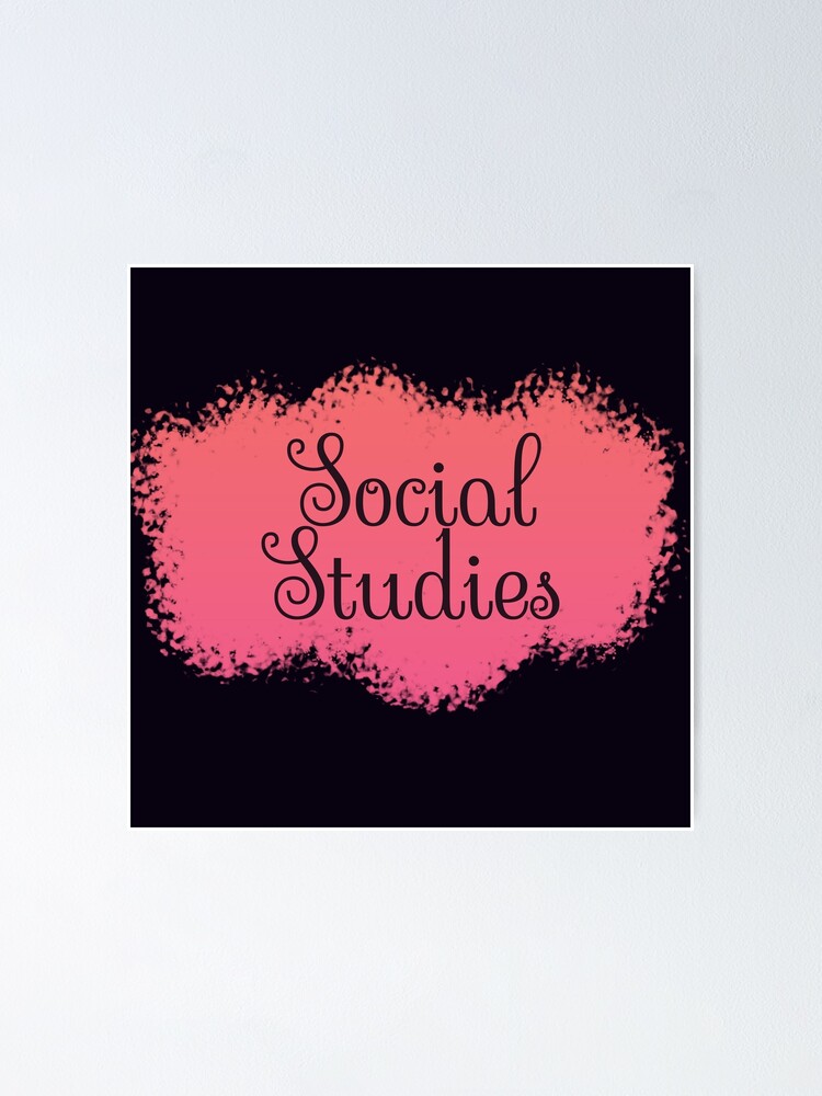 "Social Studies School Subject Label - Peach to Pink Gradient" Poster ...