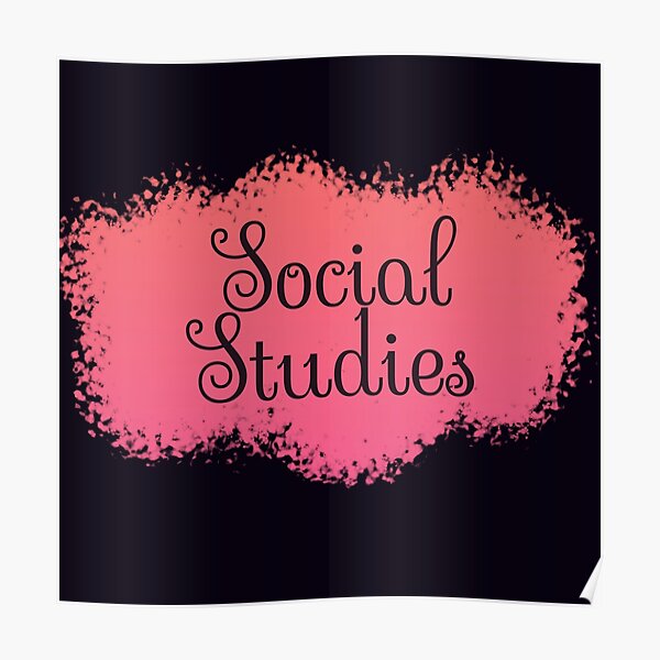 "Social Studies School Subject Label - Peach to Pink Gradient" Poster ...