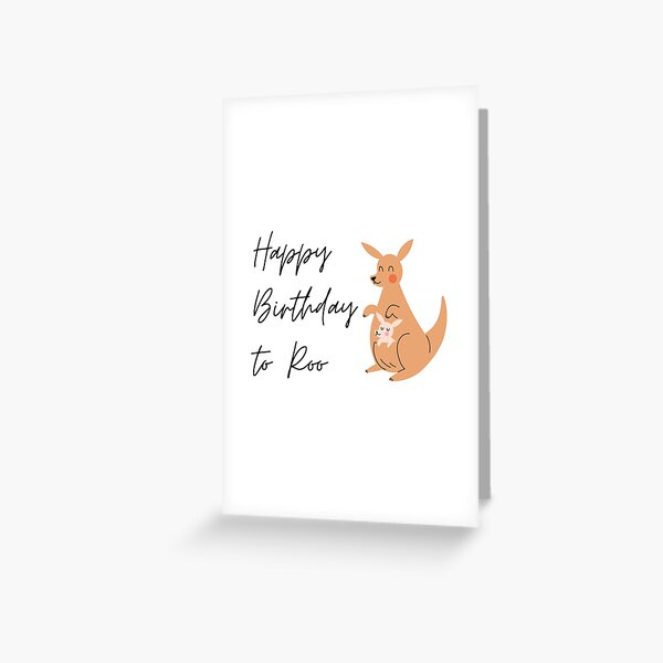"Happy Birthday to Roo - Cute Kangaroo" Greeting Card for Sale by X ...