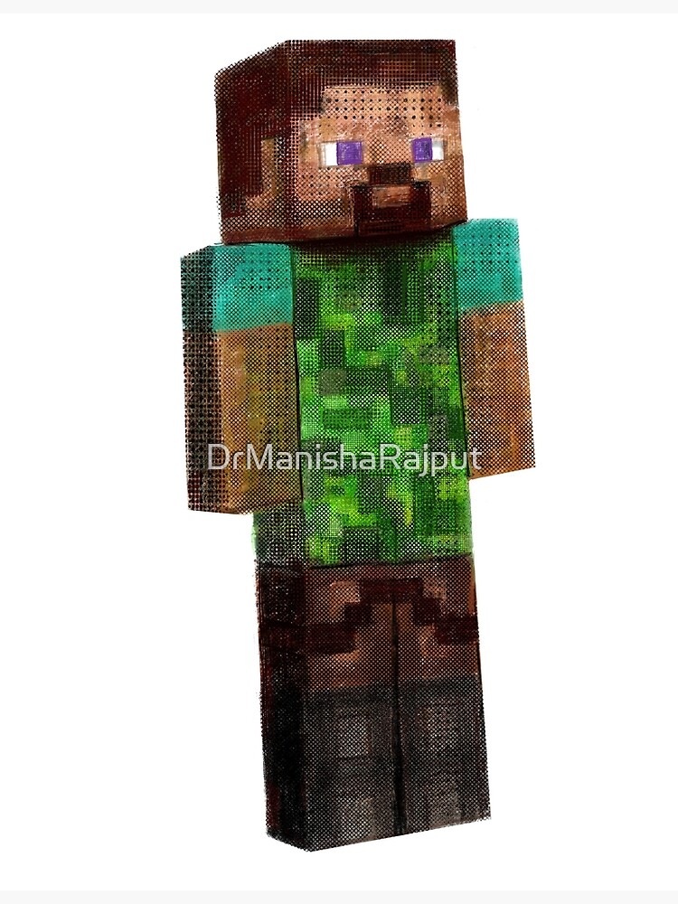 "Minecraft Steve creeper and Alex combined" Art Print by ...