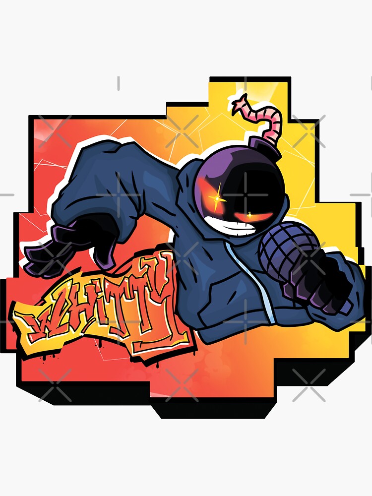 "FNF Whitty Block graffiti art" Sticker for Sale by Ruvolchik | Redbubble