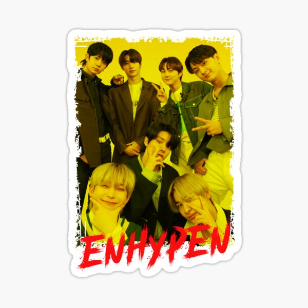 "Enhypen Kpop Group Members Yellow Kpop RGB Color Design" Sticker for ...