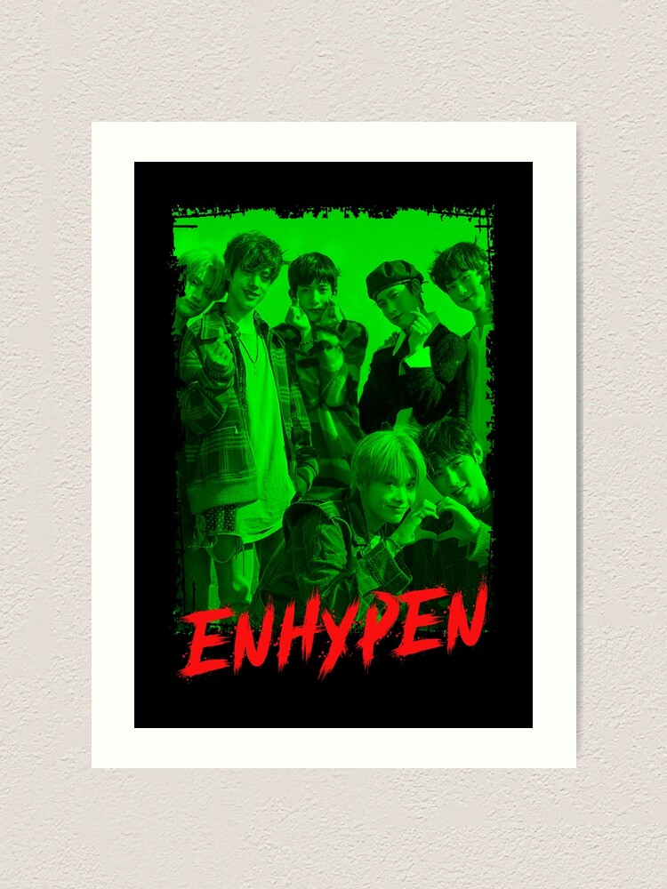 "Enhypen Kpop Group Members Green Kpop RGB Color Design" Art Print for ...