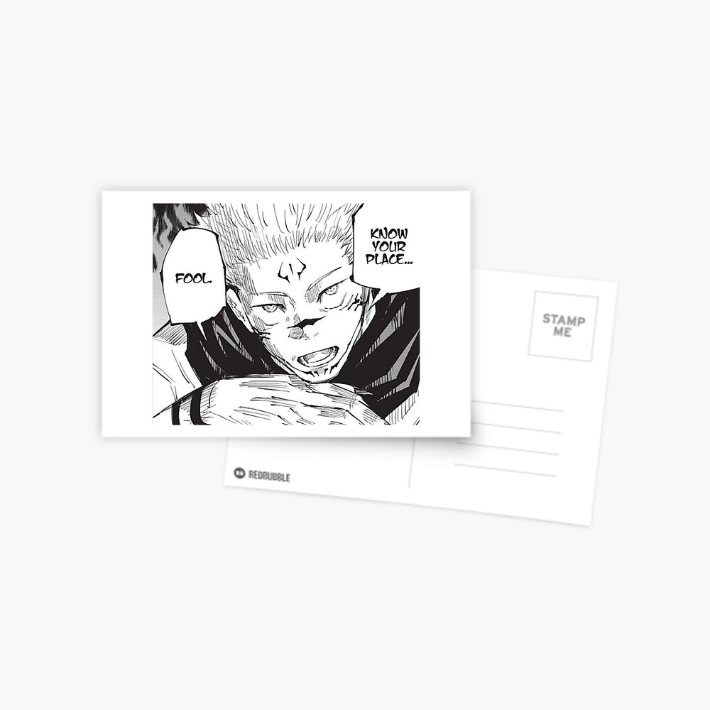 "Sukuna "Know your place, fool" /Jujutsu Kaisen Manga" Postcard for ...