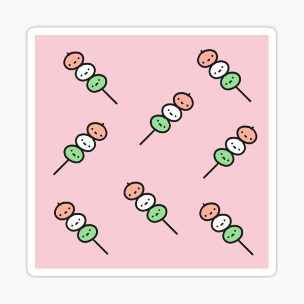 Pegatina «diseño de dango rosa pastel kawaii» de moonbean-art | Redbubble