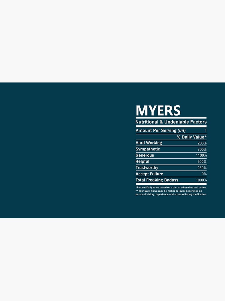 "Myers Myers Name T Shirt - Myers Nutritional and" Mug by Mozervoer ...