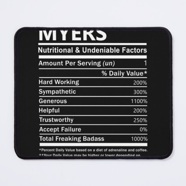 "Myers Myers Name T Shirt - Myers Nutritional and" Mouse Pad by ...
