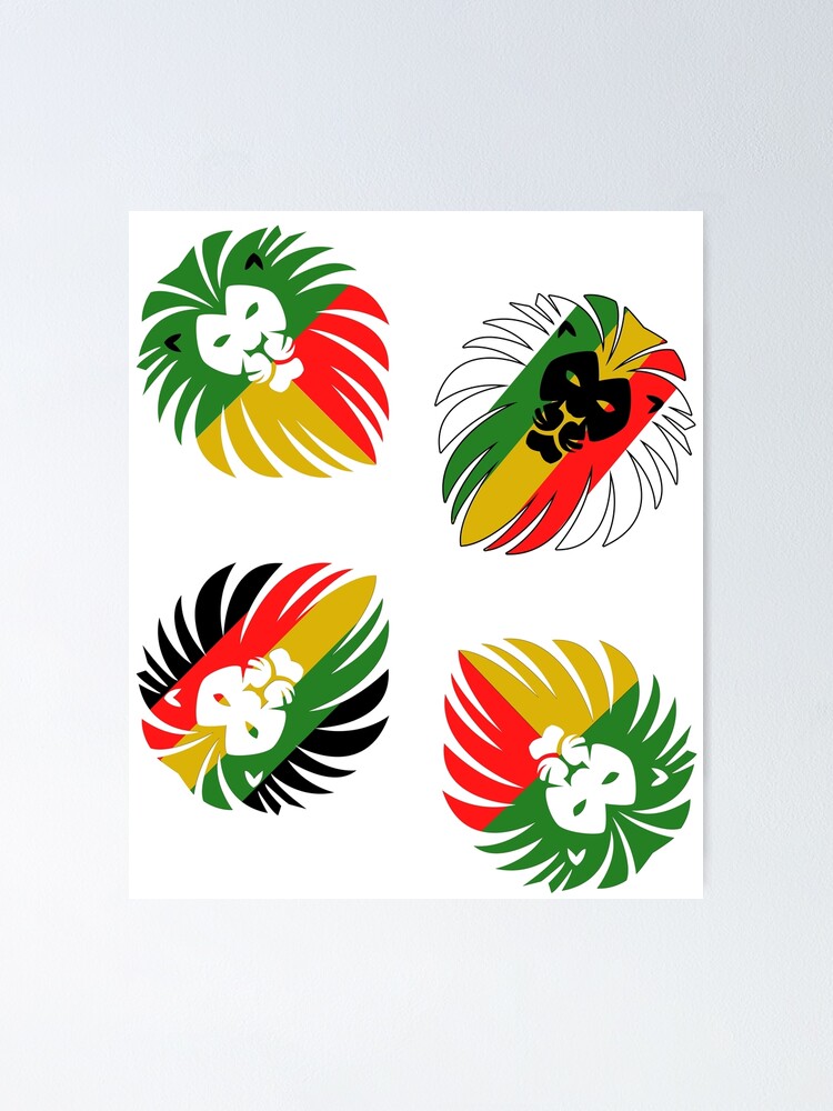 "Rasta Reggae Lion Sticker Pack" Poster for Sale by Onewivnacher ...
