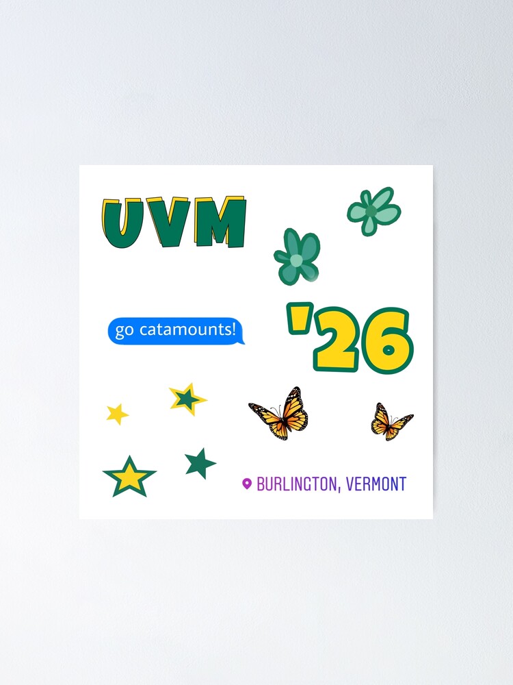 "UVM Class of 26 Sticker Pack" Poster by brookeee101 | Redbubble