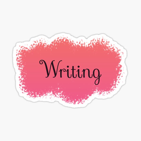 "Writing School Subject Label - Peach to Pink Gradient" Sticker for ...