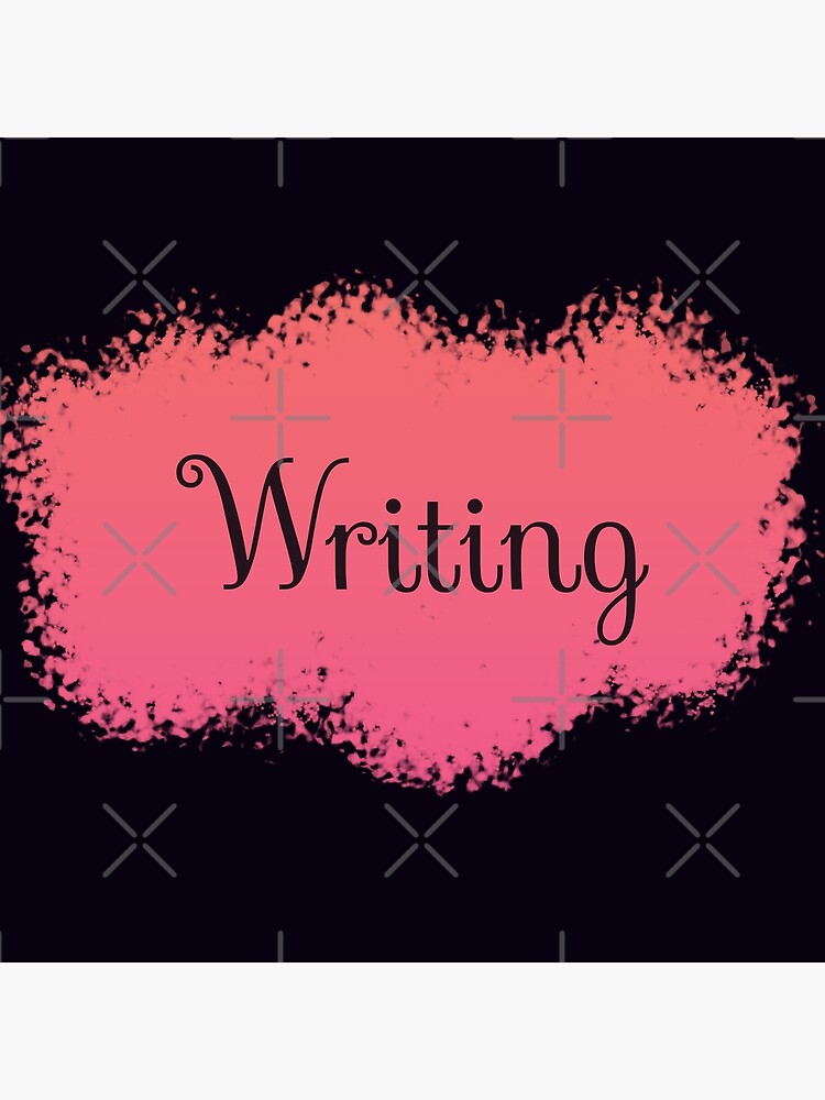 "Writing School Subject Label - Peach to Pink Gradient" Poster by ...