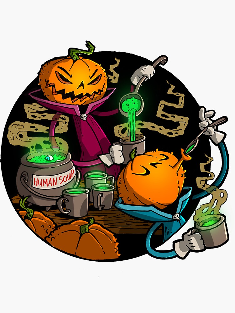 "Halloween human soup" Sticker for Sale by RemcoBakker | Redbubble