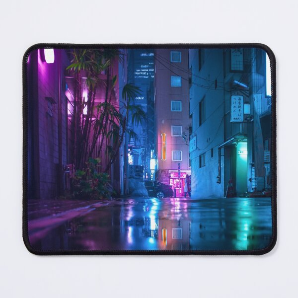 "Neon Light Reflection on the rainy streets of Tokyo" Mouse Pad for ...