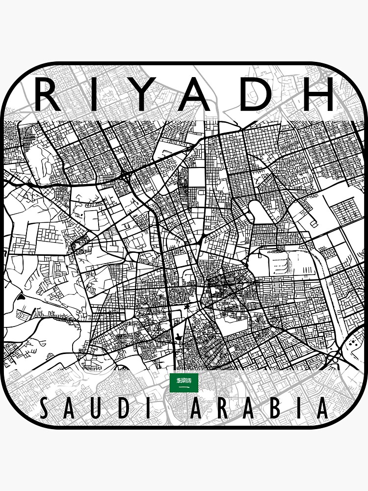"RIYADH MAP SAUDI ARABIA" Sticker for Sale by hatimelhag | Redbubble