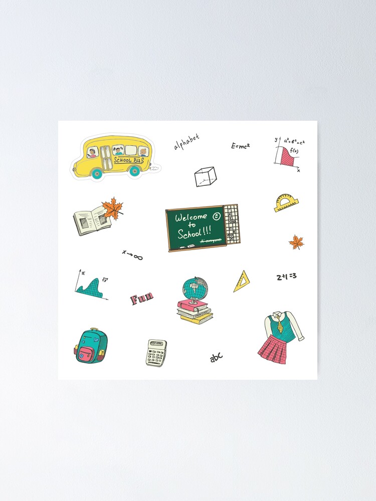 "School Subject Sticker Pack" Poster for Sale by Pavnud | Redbubble