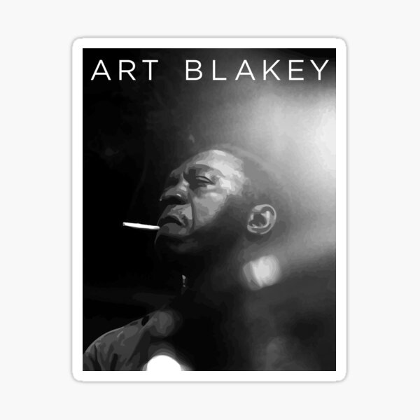"Tribute to Art Blakey II" Sticker for Sale by BlackLineWhite | Redbubble