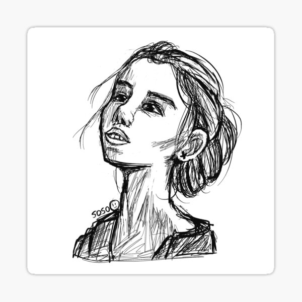 "Girl Looking Up" Sticker by sosoartsy13 | Redbubble