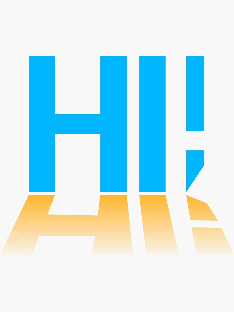 "Say Hi! - Minimalistic Greetings - Blue Yellow" Sticker for Sale by ...