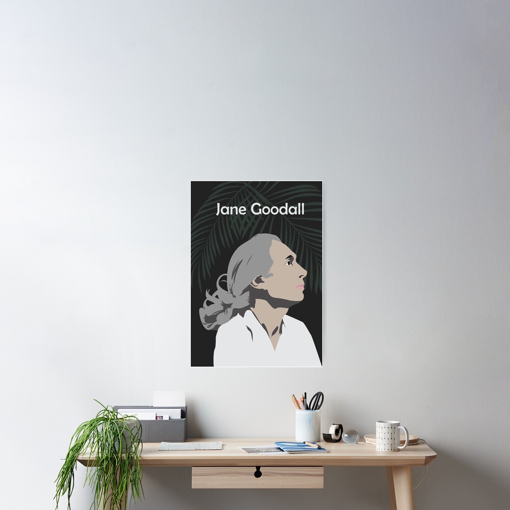 "Jane Goodall Poster Art Chimpanzee, female scientist, science poster ...