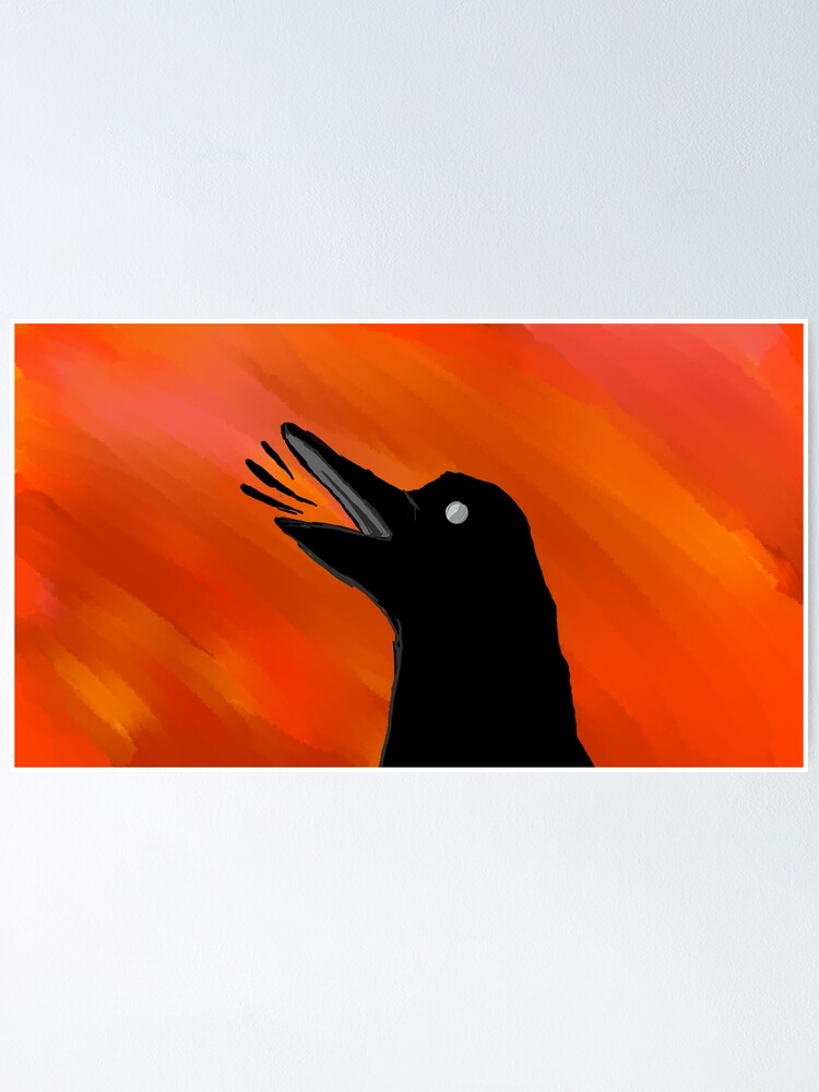 "Yelling Raven" Poster for Sale by CaptainsWaren | Redbubble